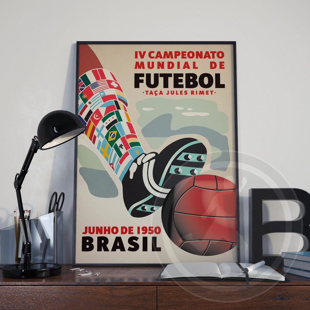 1950 Brazil World Cup Poster: Vintage Soccer Wall Art - Etsy