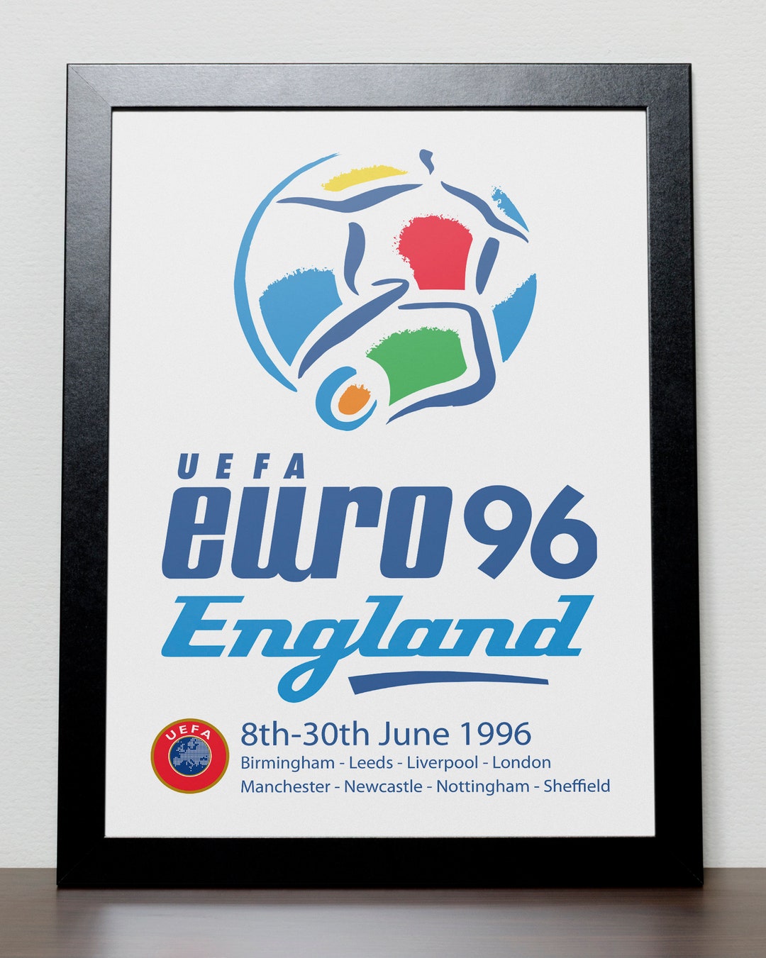 Euro 1996 England Soccer Football Poster - Etsy