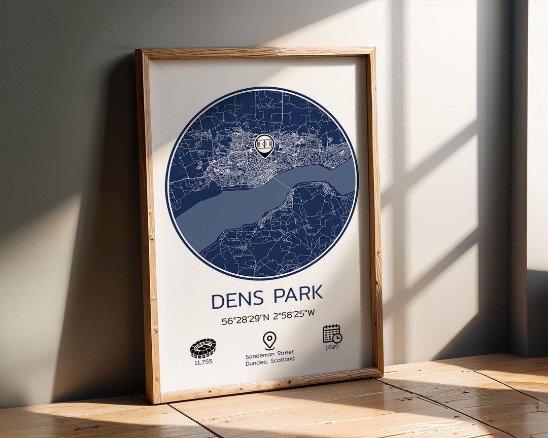 Dundee Map Dens Park Football Ground Map Soccer Poster A1 to A4 Sizes ...