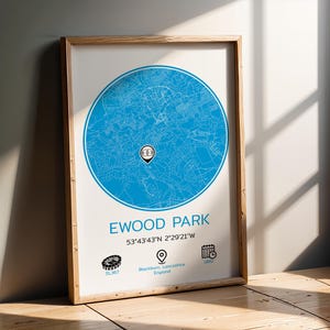 EFL English Football Club Stadium Maps Poster, Blackburn, Sheffield ...