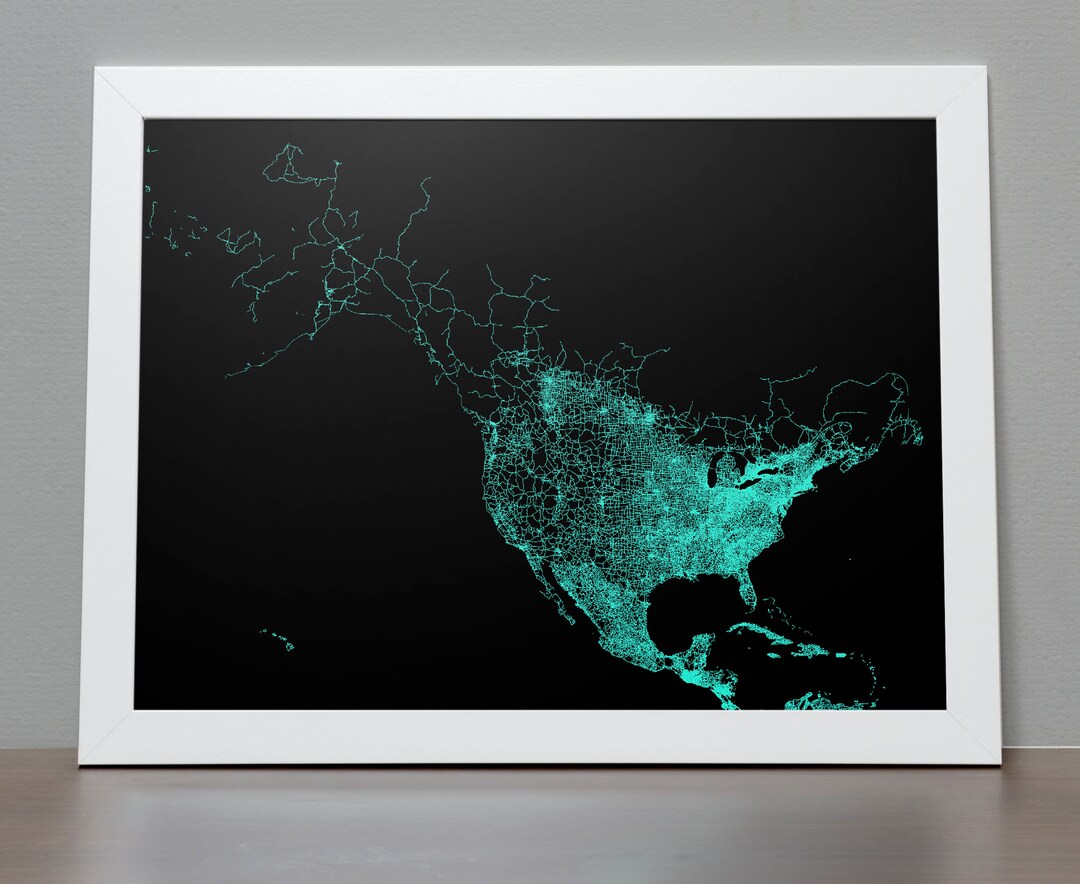 Road Map of North America Poster - Etsy