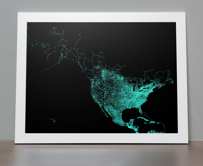 Road Map of North America Poster - Etsy