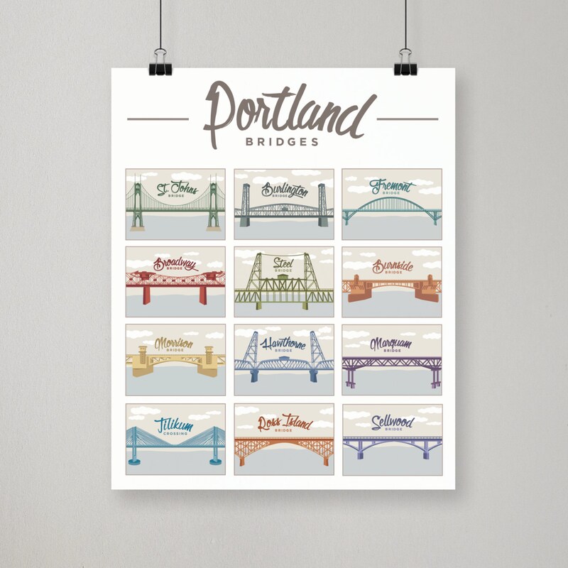 Portland Bridge Posters - Etsy