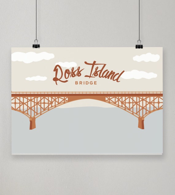 Ross Island Bridge / Illustrated Digital Download / Portland - Etsy
