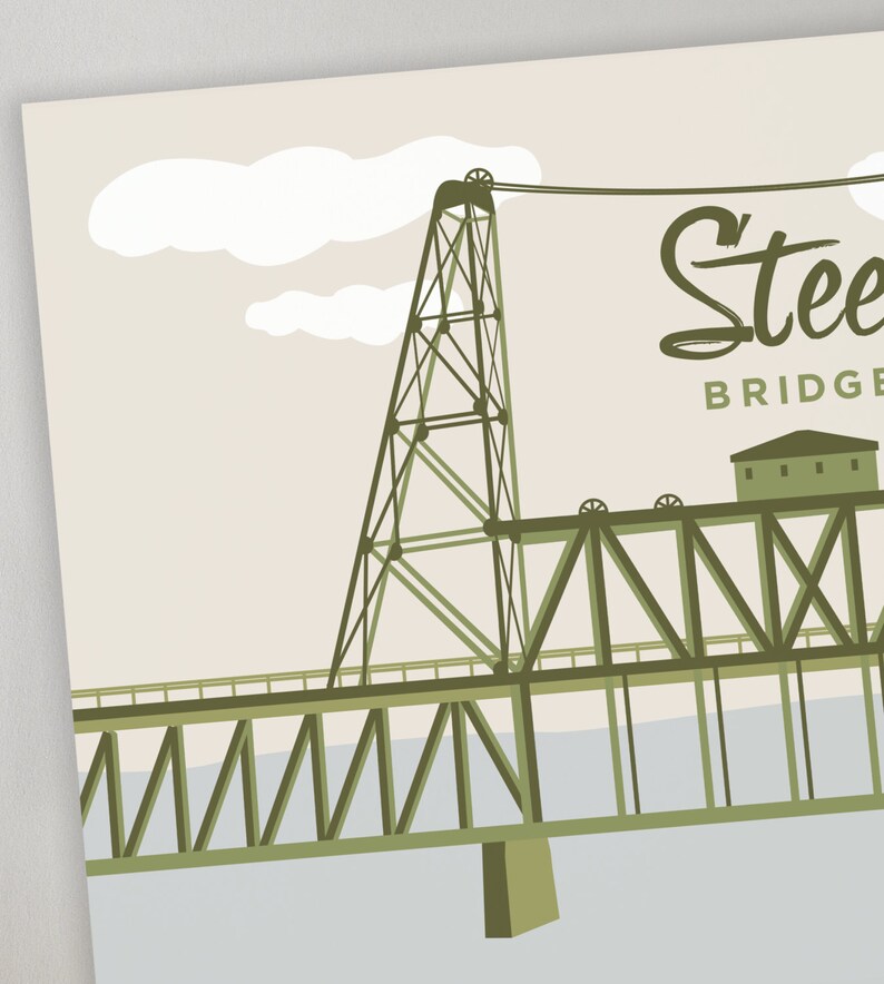 Steel Bridge / Illustrated Digital Download / Portland Oregon - Etsy