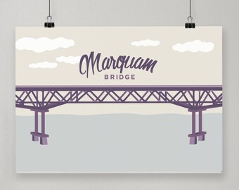 Portland Bridges / Illustrated Print / Portland Oregon Poster | Etsy