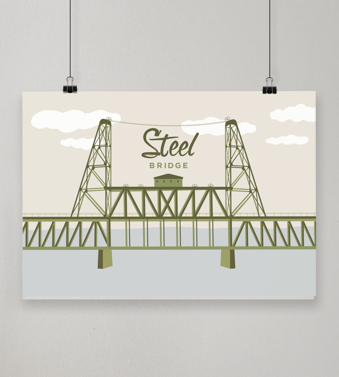 Steel Bridge / Illustrated Digital Download / Portland, Oregon Design ...