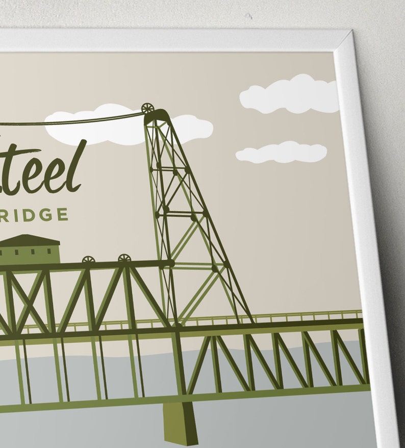 Steel Bridge / Illustrated Digital Download / Portland Oregon - Etsy
