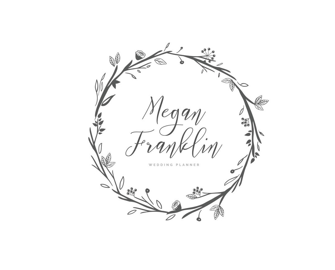 Instant Download Wreath Logo, Photography Logo, Botanical Logo, Floral ...