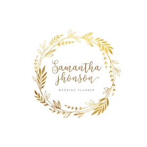 Instant Download Wreath Logo, Photography Logo, Botanical Logo, Floral ...