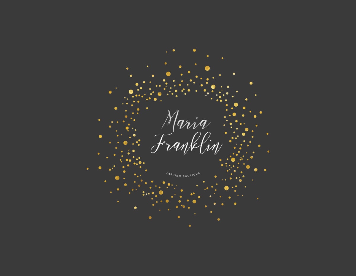 Gold Glitter Round Circle Logo Makeup Artist Logo Fashion | Etsy