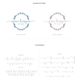 Instant Download Wreath Logo, Photography Logo, Botanical Logo, Floral ...