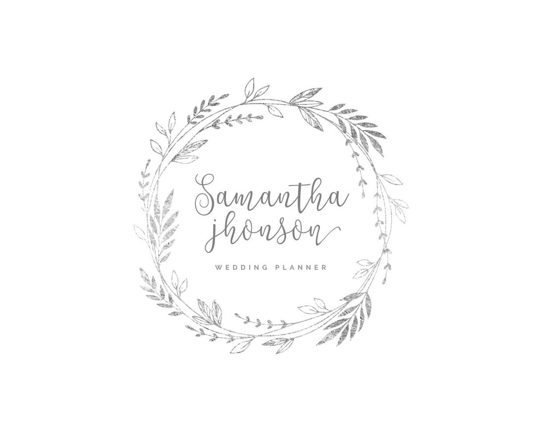 Instant Download Wreath Logo, Photography Logo, Botanical Logo, Floral ...