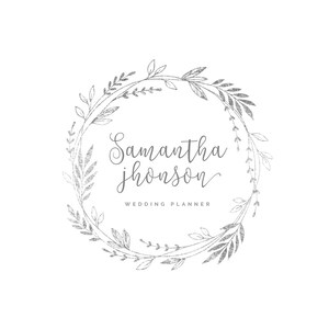 Instant Download Wreath Logo, Photography Logo, Botanical Logo, Floral ...
