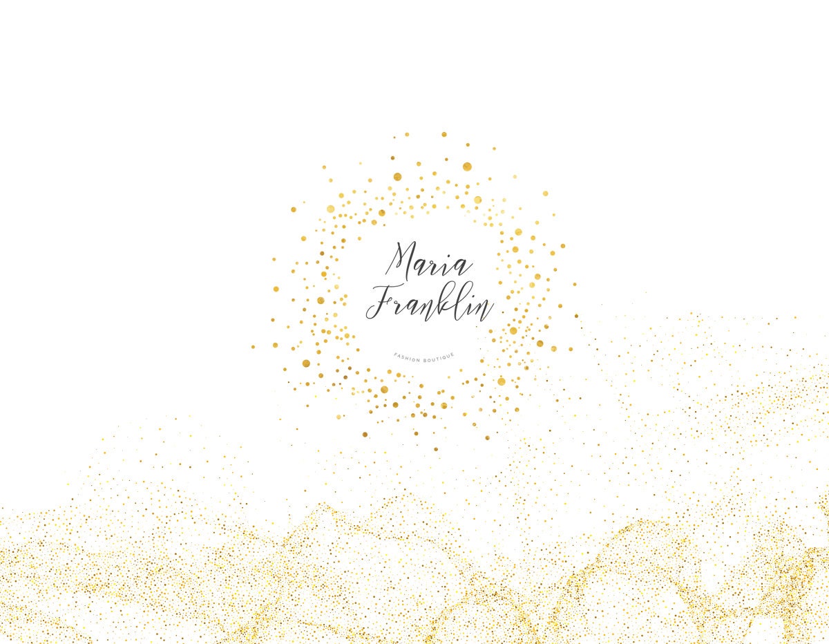 Gold Glitter Round Circle Logo Makeup Artist Logo Fashion | Etsy