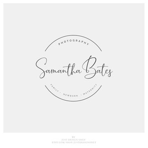 Photography Logo, Modern Round Circle Logo, Signature Logo, Handwritten ...