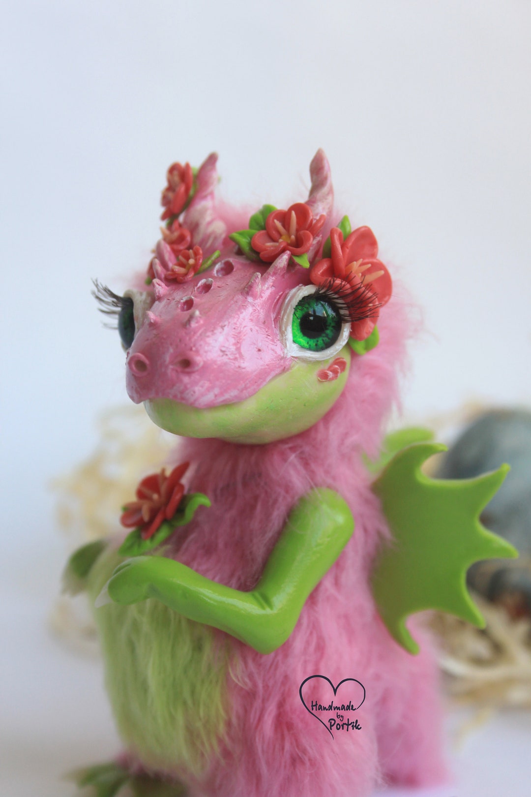 Spring Dragon Dragon Toy Horned Dragon OOAK Doll Cute Baby Dragon ...