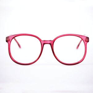 Red Plastic Oversized Eyeglasses Frames NO LENSES Dark Red Retro ...