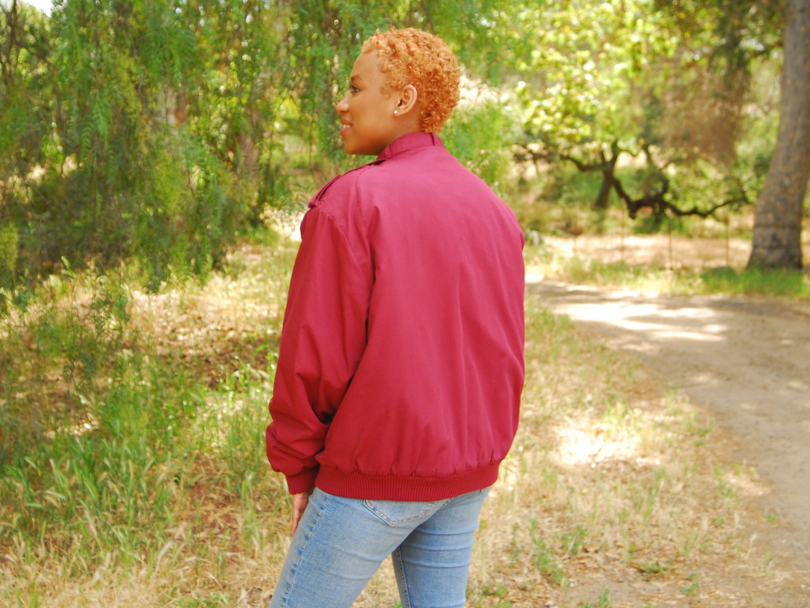 Maroon Bomber Jacket Burgundy Red Zip Up Quilted Lining | Etsy
