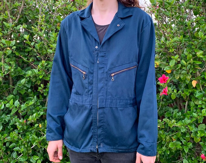 Blue Bell Inc Work Jacket Zip up Utility 1960s 1970s Chore Jacket ...