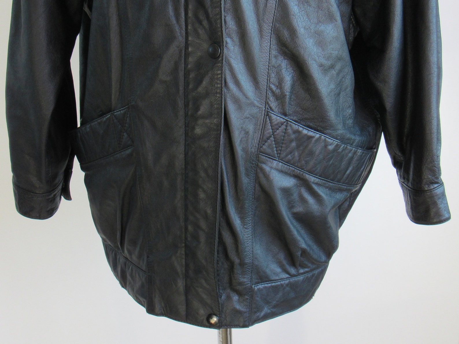 80s Black Leather Jacket Classic Simple 1980s Black Leather - Etsy