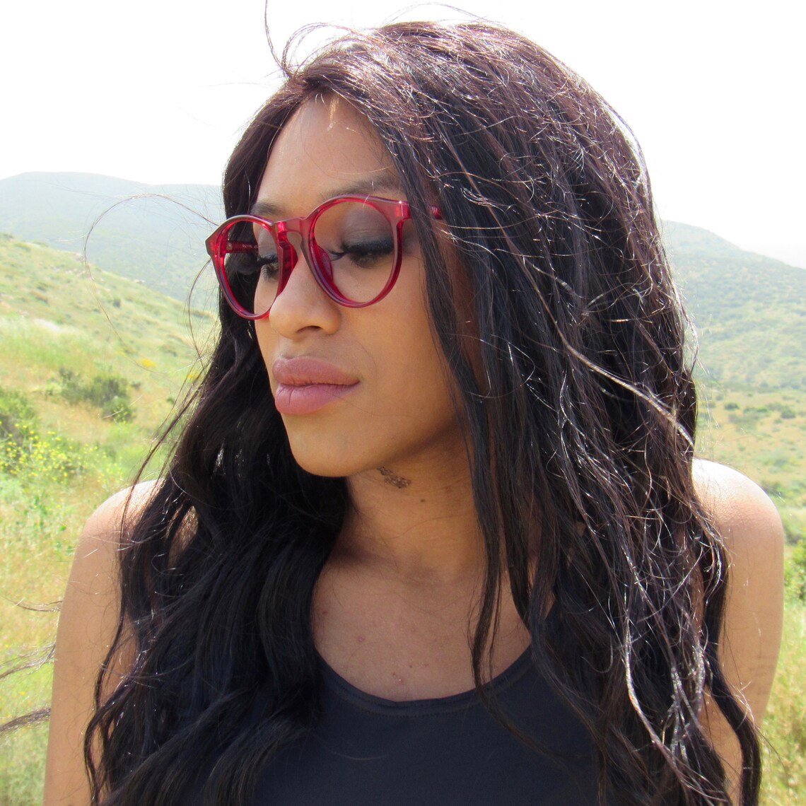 Red Plastic Eyeglasses Frames Cherry Red Hipster Glasses | Etsy