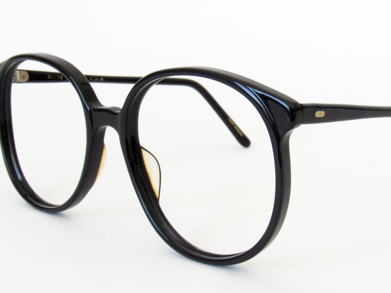 Vintage Black Hipster Glasses Frames NO LENSES Round Oval | Etsy