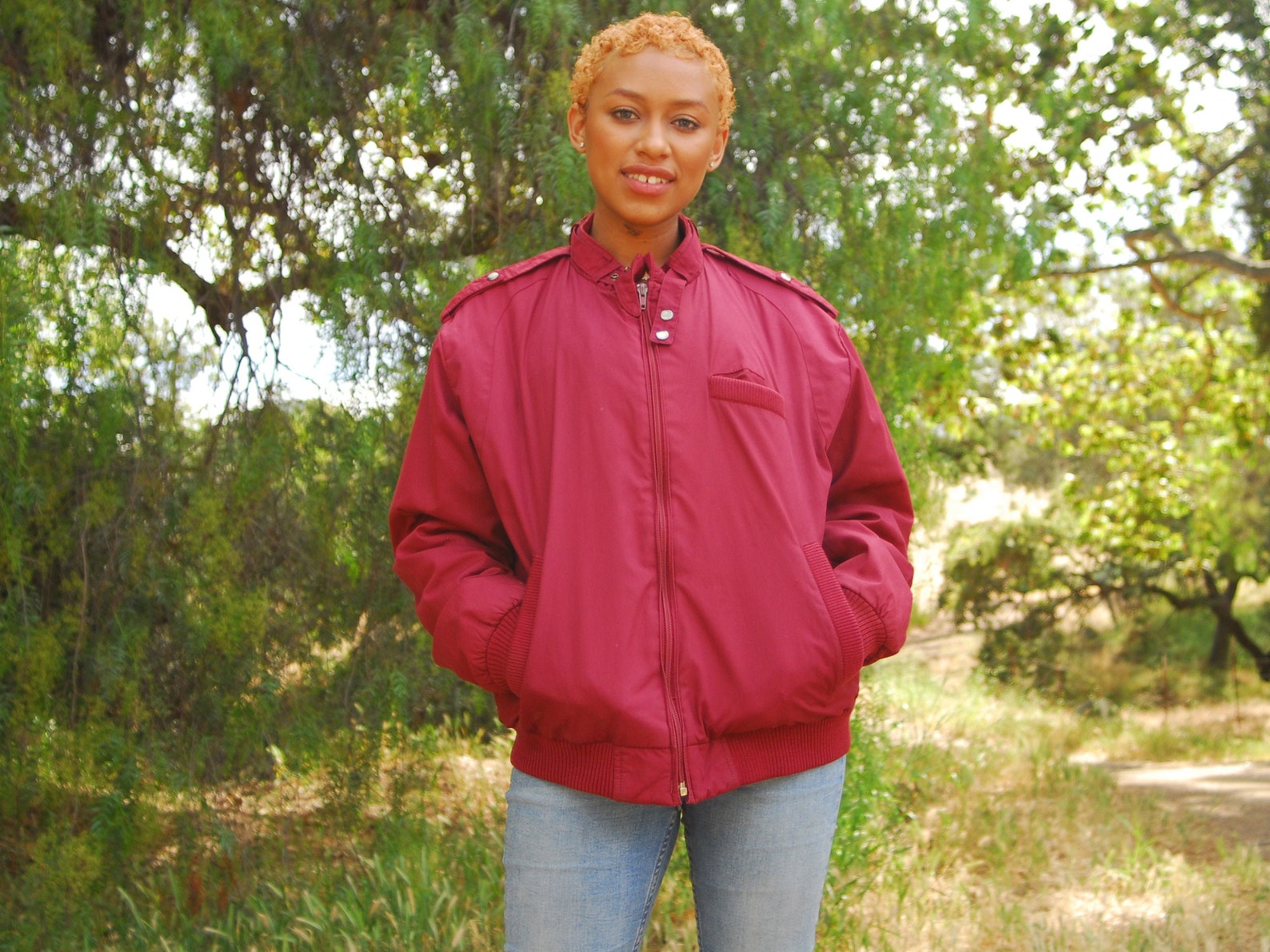 Maroon Bomber Jacket Burgundy Red Zip up Quilted Lining | Etsy
