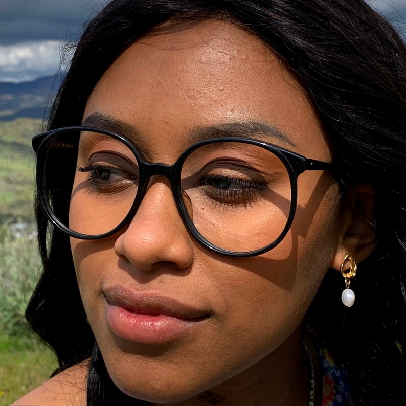 Vintage Black Hipster Glasses Frames NO LENSES Round Oval | Etsy