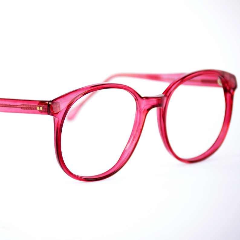 Red Plastic Oversized Eyeglasses Frames NO LENSES Dark Red | Etsy