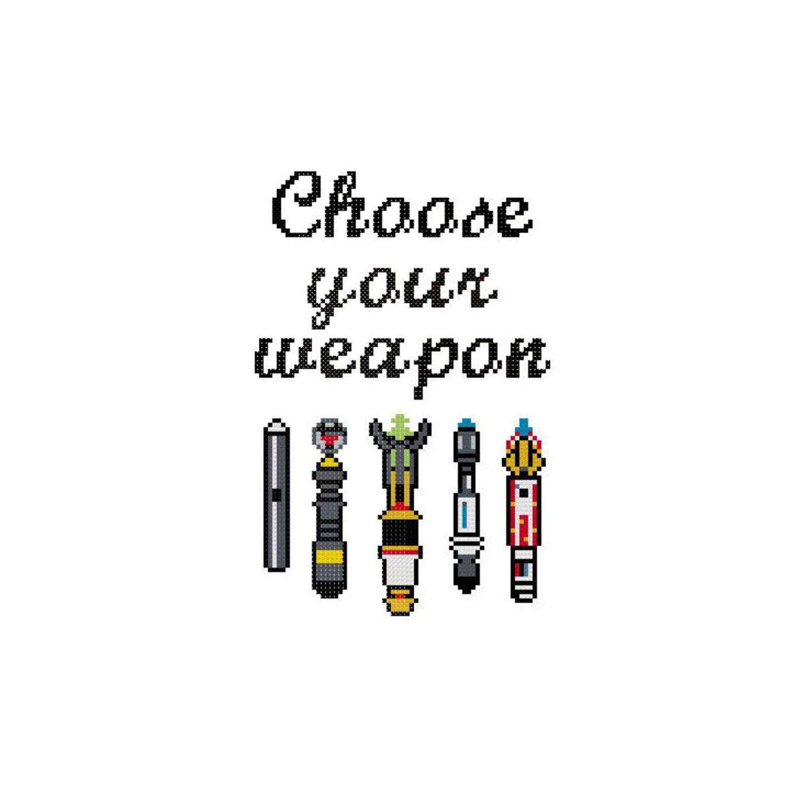 Choose Your Weapon Cross Stitch Pattern doctor Who - Etsy
