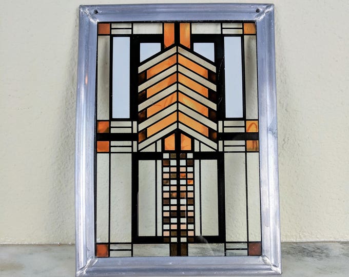 Frank Lloyd Wright Autumn Sumac Stained Glass Suncatcher, Mid Century ...