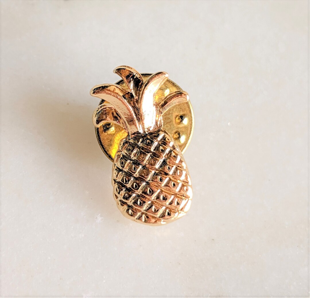 Vintage Brass Pineapple Tie Tack Lapel Pin, Vintage Gold Pineapple ...