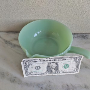 Fire King Jadeite Skillet Bowl, Vintage Jadite Mixing Batter Bowl Spout ...