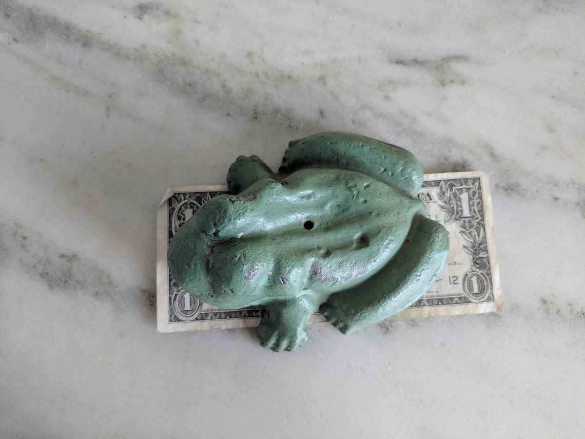 Antique Cast Iron Frog Door Stop Large Metal Toad Frog | Etsy