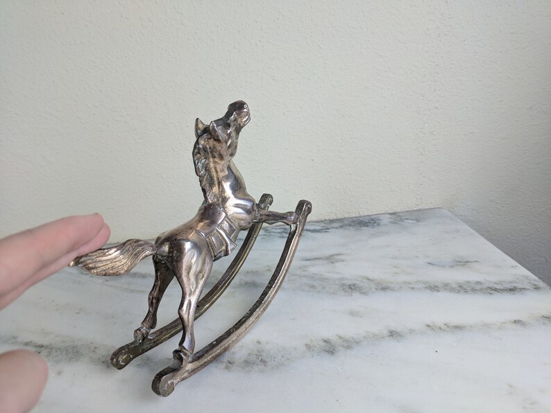 Large Vintage Solid Brass Rocking Horse Statue Gold Rocking - Etsy