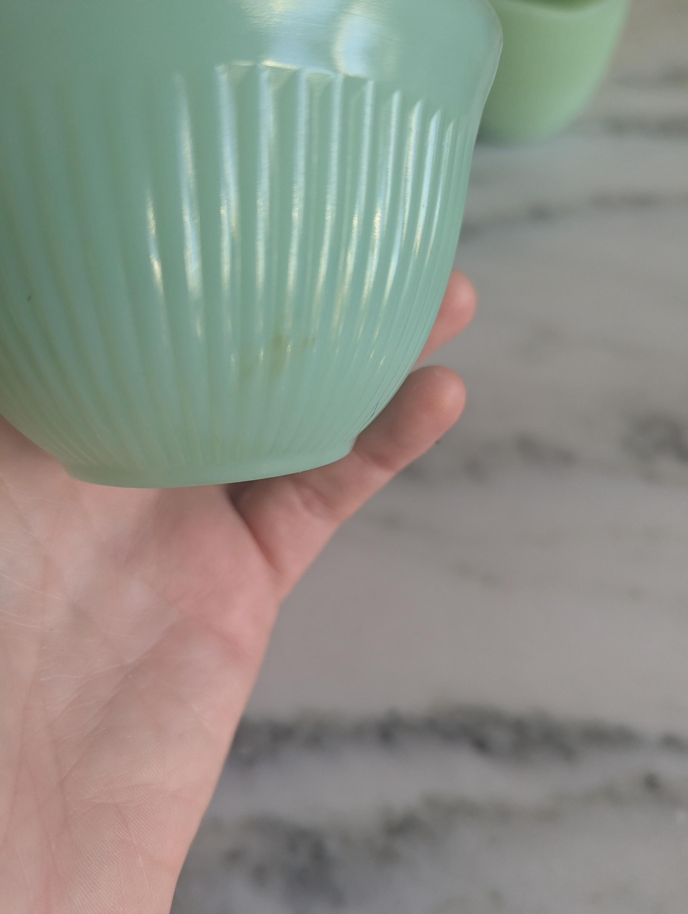 FLAWED Fire King Jane Ray Jadeite Tea Set, Vintage Jadeite Sugar Bowl ...