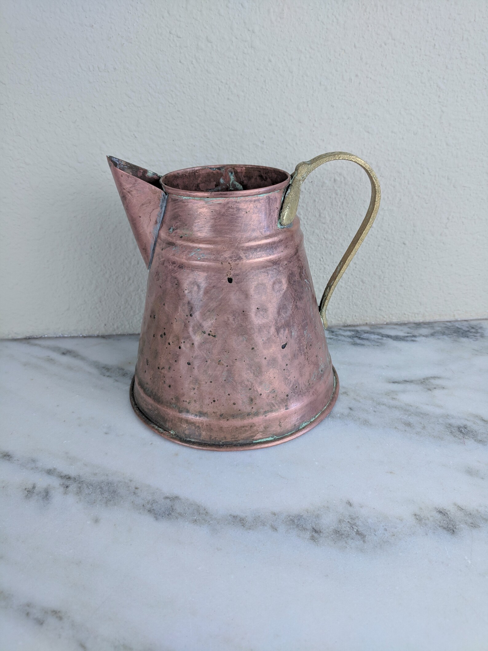 Large Vintage Handmade Copper Pitcher Antique Hammered Copper - Etsy