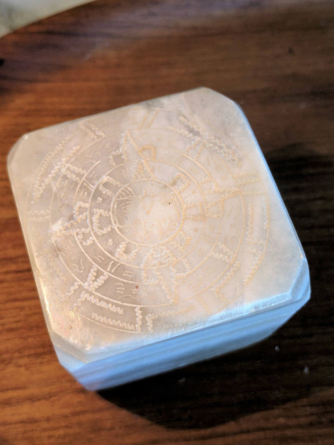 Vintage Mayan Calendar Onyx Paperweight, Hand Carved Stone Paperweight ...