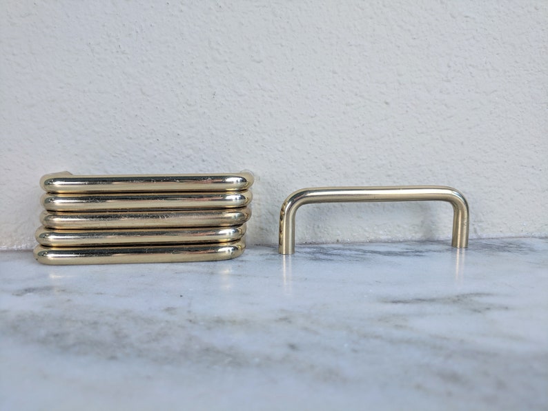Vintage Solid Brass Drawer Pulls Simple Metal Brass Gold - Etsy