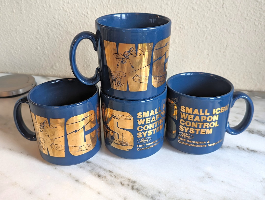 4 Rare Small ICBM Weapon Control System Mugs, Vintage 1980s Collectible ...