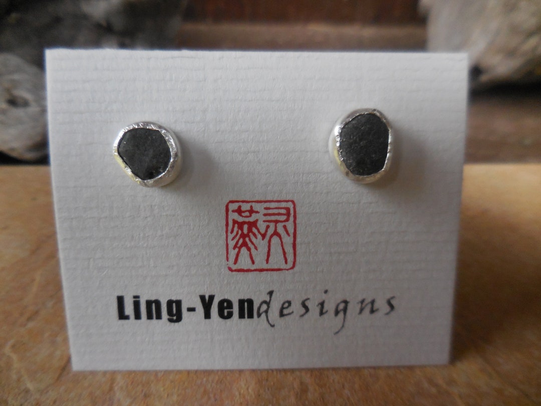 Ling-yen Designs Found Beach Rock Sterling Silver Post Earrings LY E ...