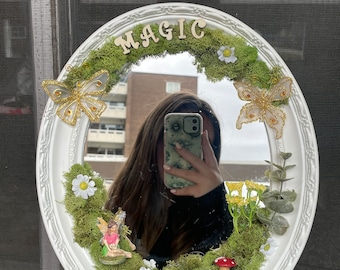 Magical Fairy Moss Mushroom Mirror, Fairy Garden Mirror, Beauty Mirror ...