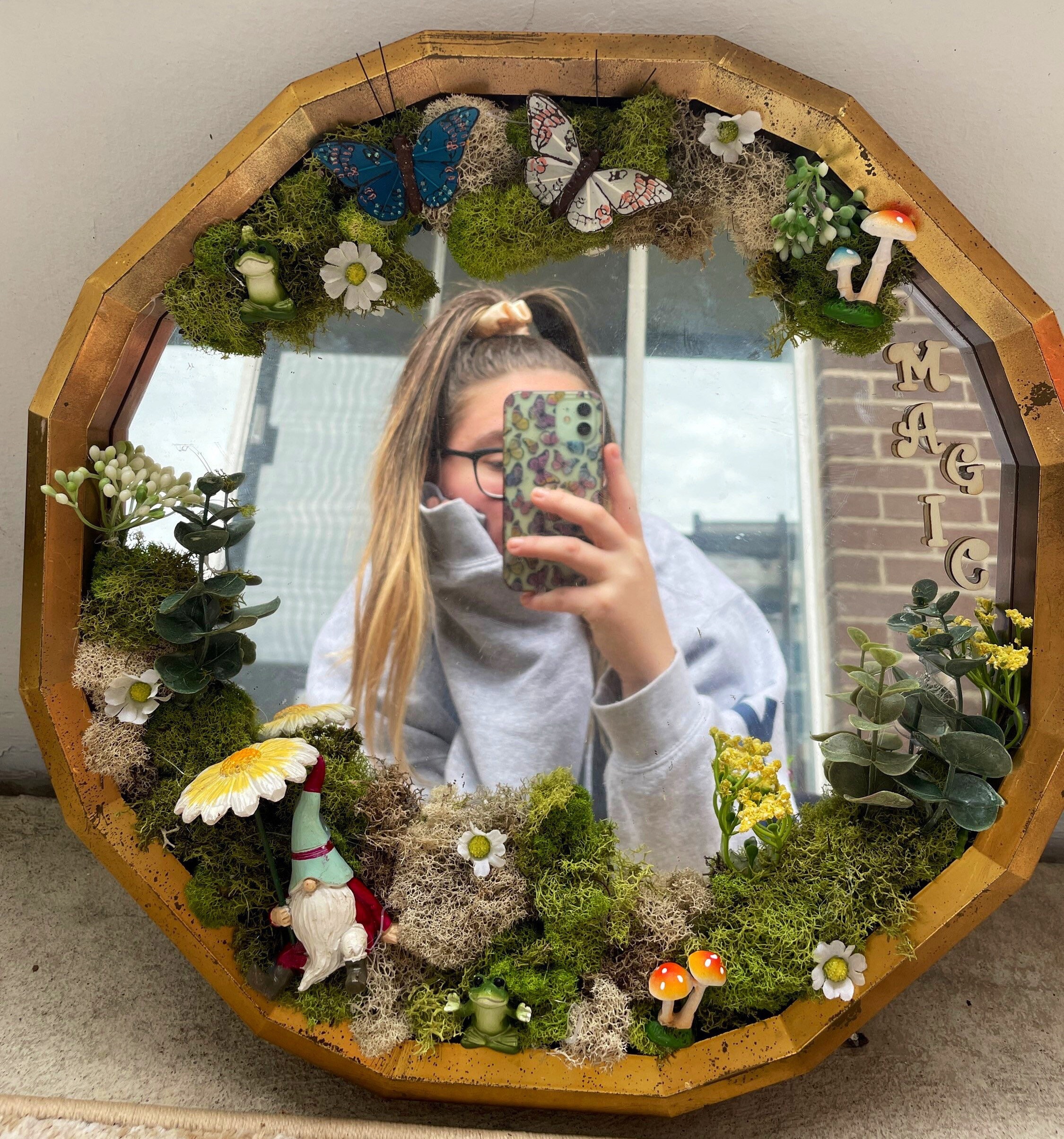 top quality Mushroom & Crystal Moss Mirror