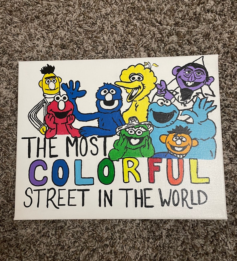 Sesame Street Canvas Painting - Etsy