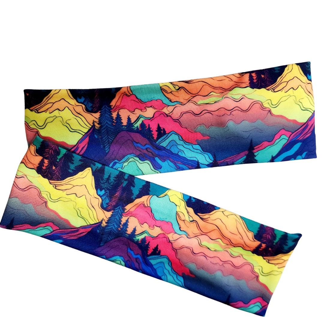 Stretchy Neon Mountain Headband - Etsy