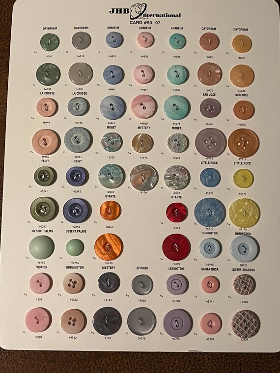 JHB International 1997 Fashion Button Sample Card 59 - Etsy
