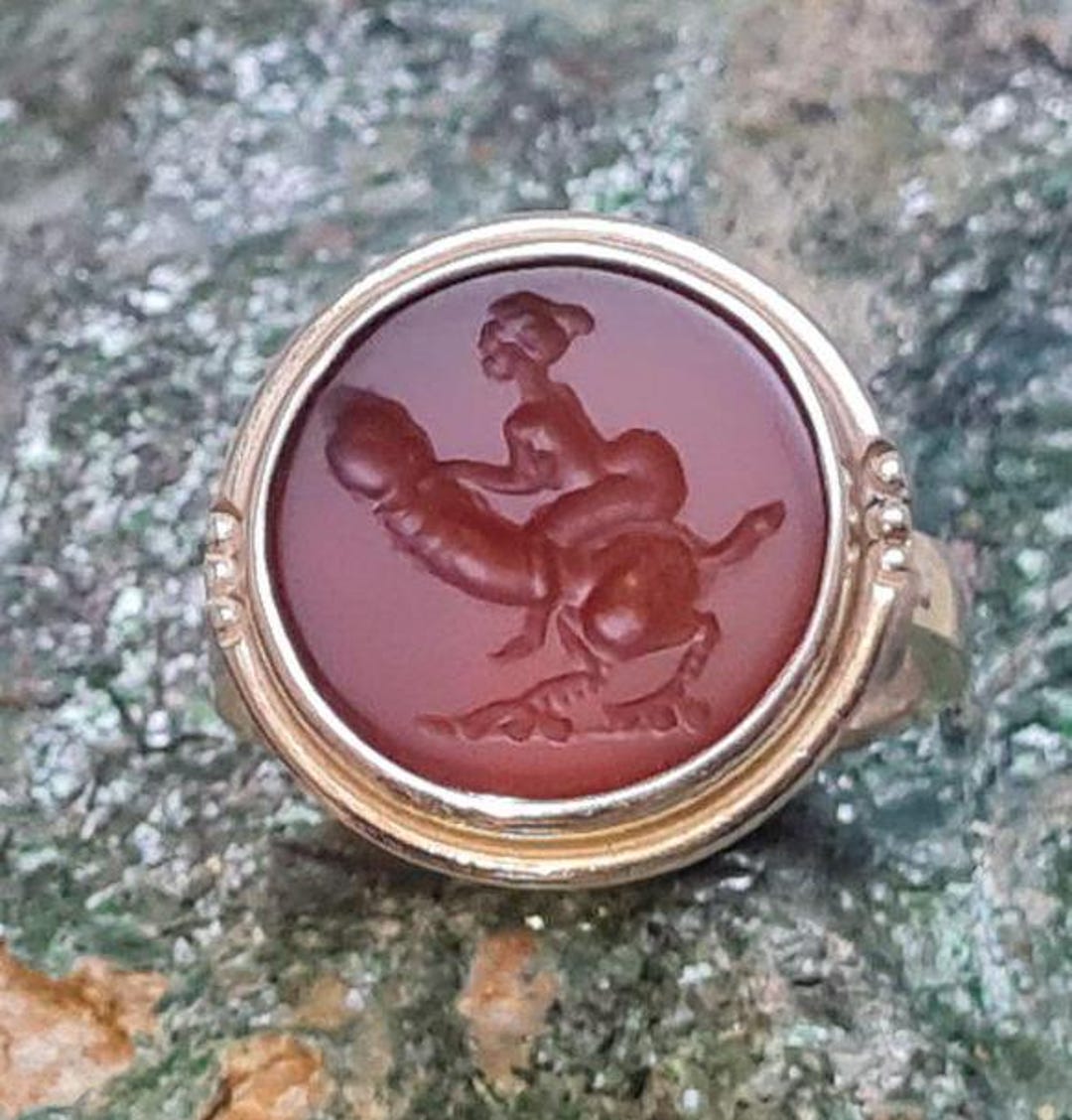 Intaglio Silver 925 Seal Ring Spqr ROMAN RARE Natural Carnelian Roman ...