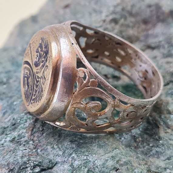 Caracalla bronze intaglio roman legio ring handmade … - Gem