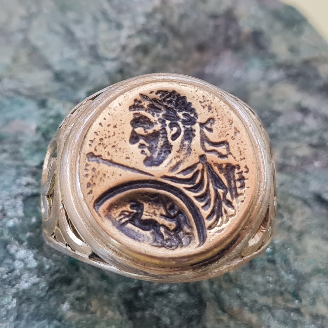 Caracalla Bronze Intaglio Roman Legio Ring Handmade Signet - Etsy